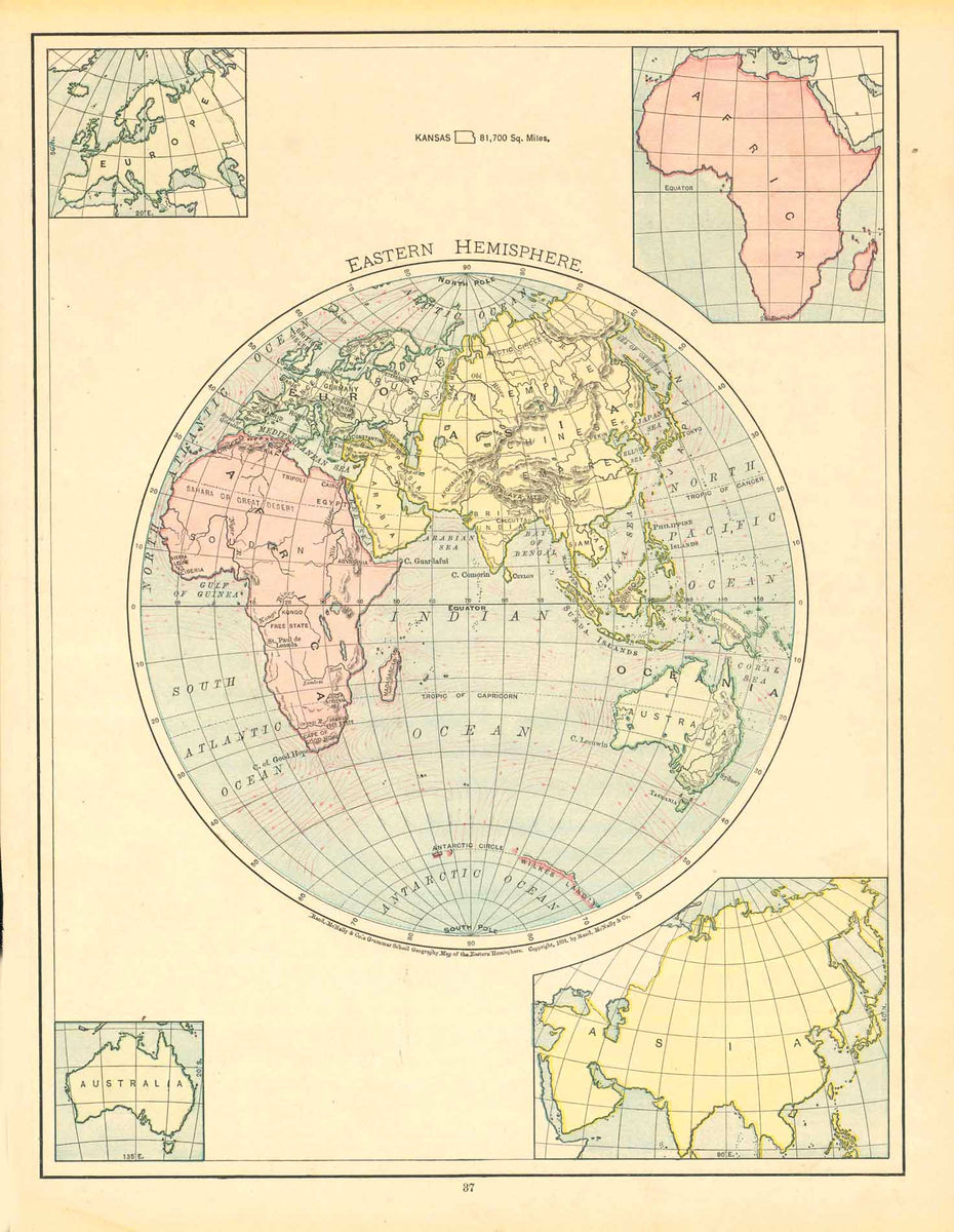 Maps, Eastern Hemisphere, Asia, Africa, Europe – Philographikon Antique ...