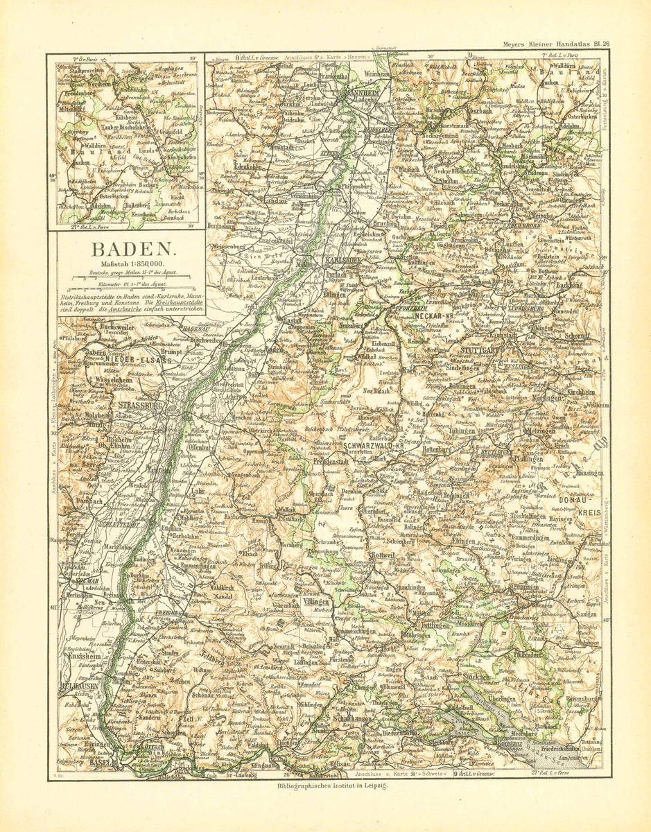 Maps, Germany, Baden Wuertemberg, Baden – Philographikon Antique Maps ...