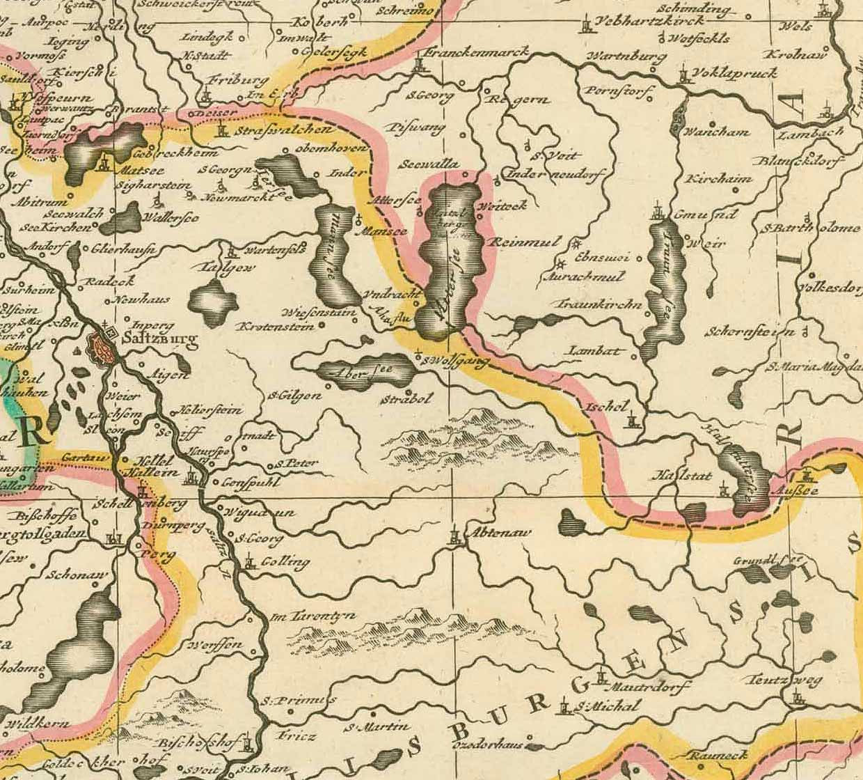 Maps, Germany, Austria, Bavaria, Salzburg, Peter Schenk ...