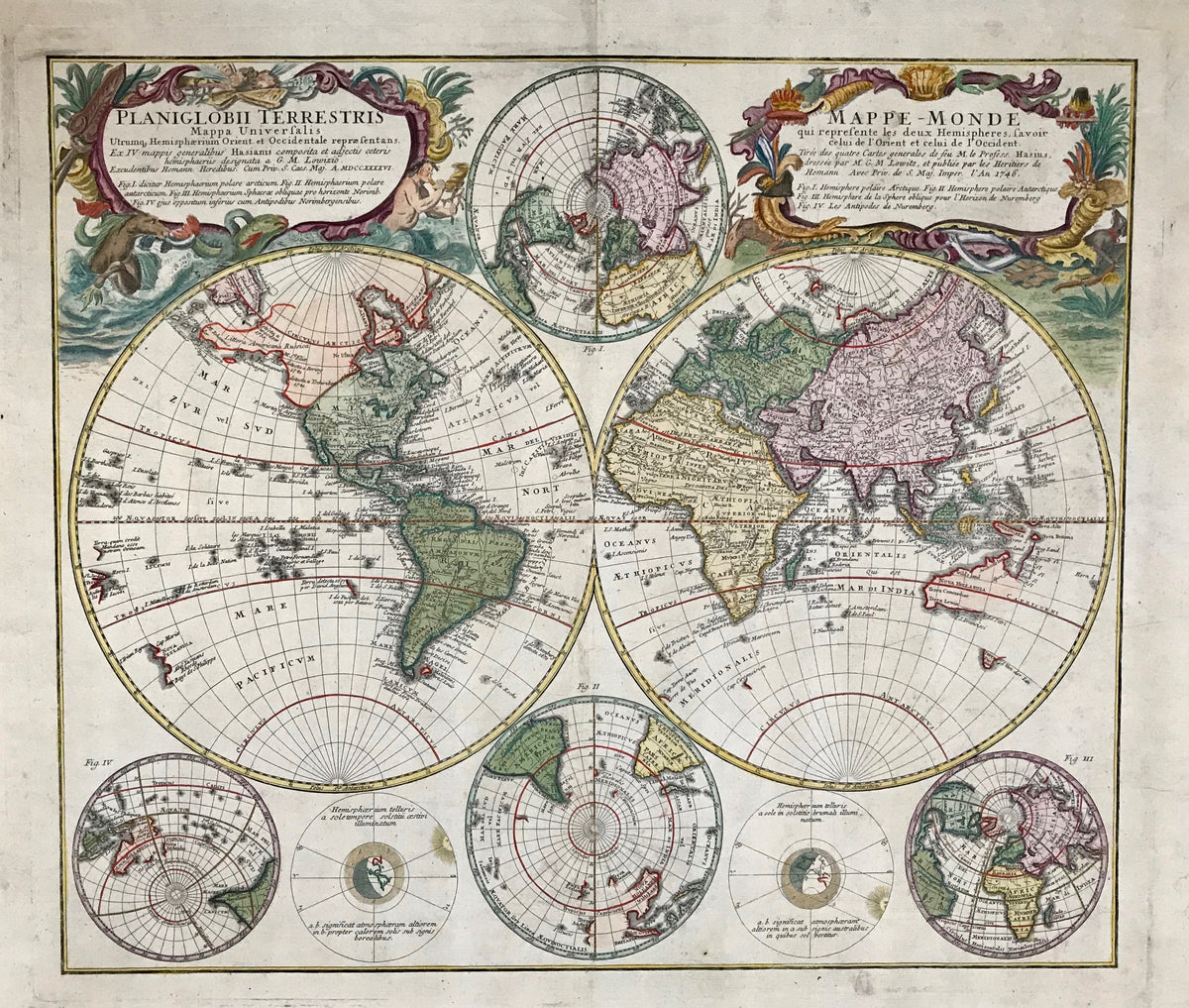 Maps, World Map, Homann Heirs – Philographikon Antique Maps and Prints