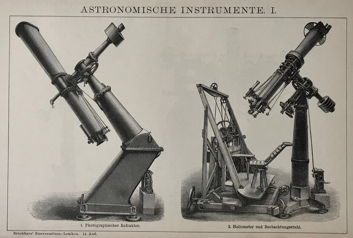 Astronomy, Refractor, Heliometer, Meridian circle, observation chair ...
