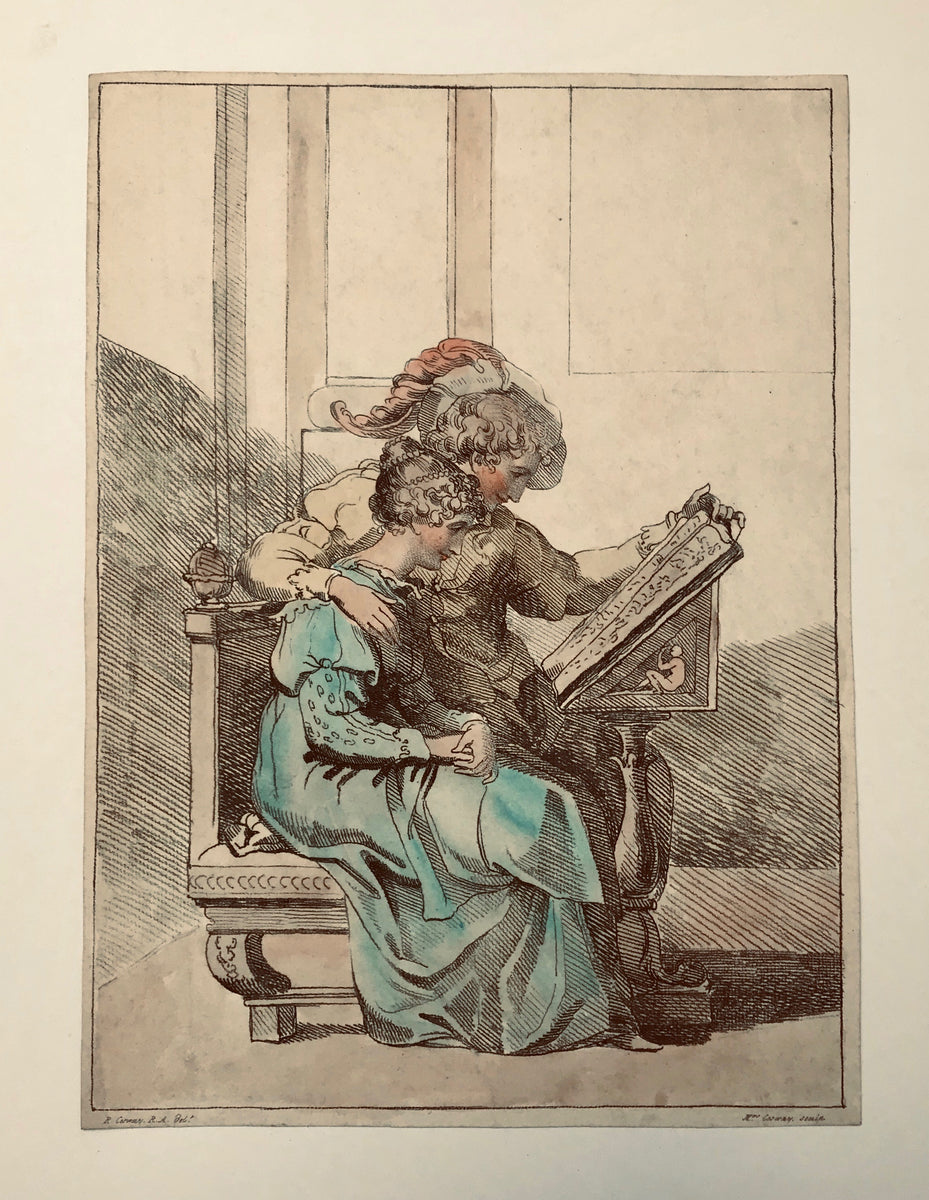 Music: A singer studying notes – Philographikon Antique Maps and Prints