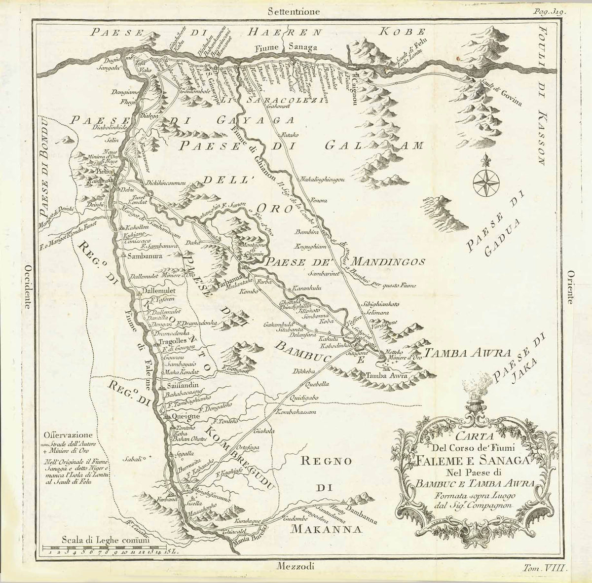 Maps, Africa, Senegal, gold mines, Pierre Compagnon, Bellin ...