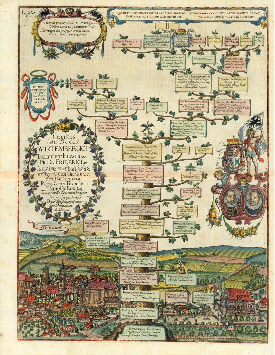 Heraldry, City Views, Germany, Stuttgart, Württemberg Dynasty, von Bad ...