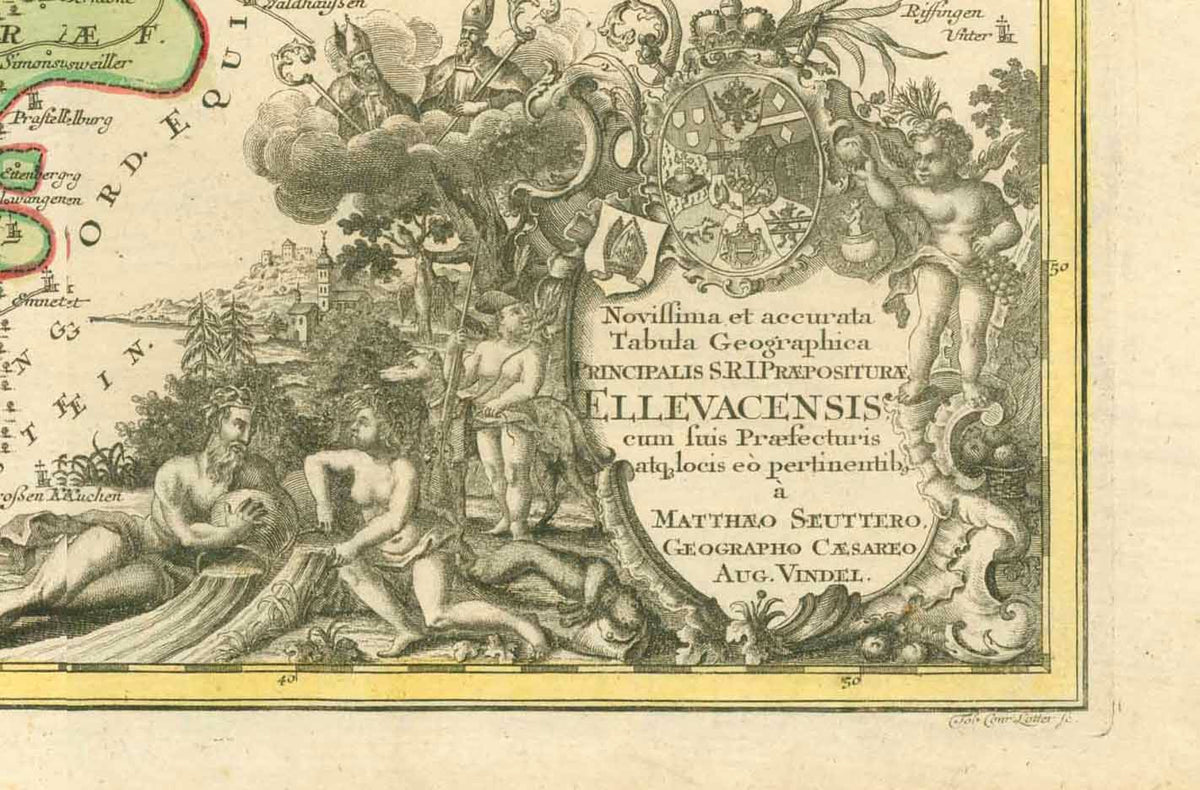 Maps, Germany, Ellwangen, Baden Württemberg, Seutter – Philographikon ...