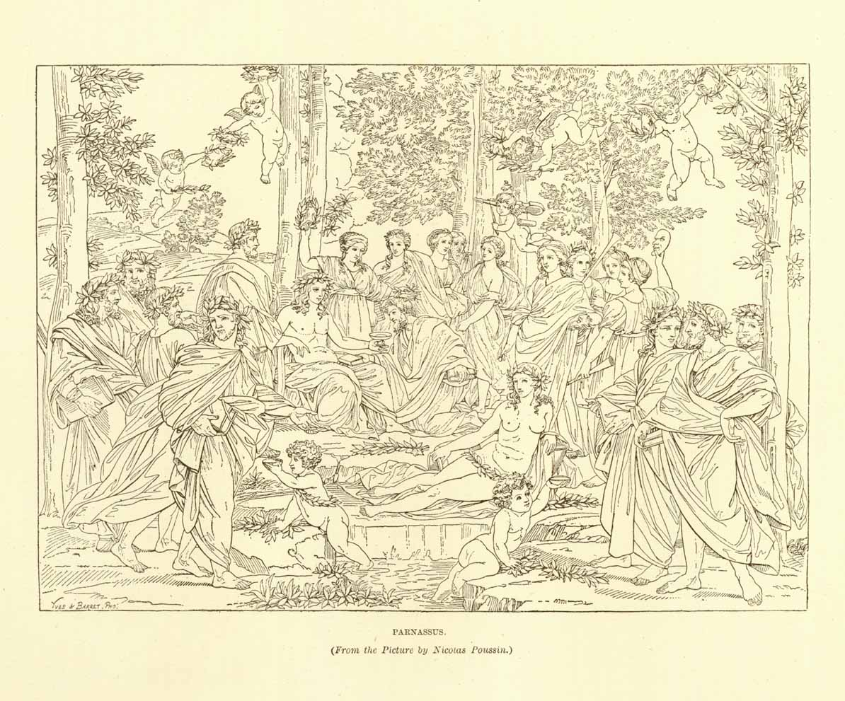 Ancient World, Mythology, Parnassus, Parnass, after Poussin ...