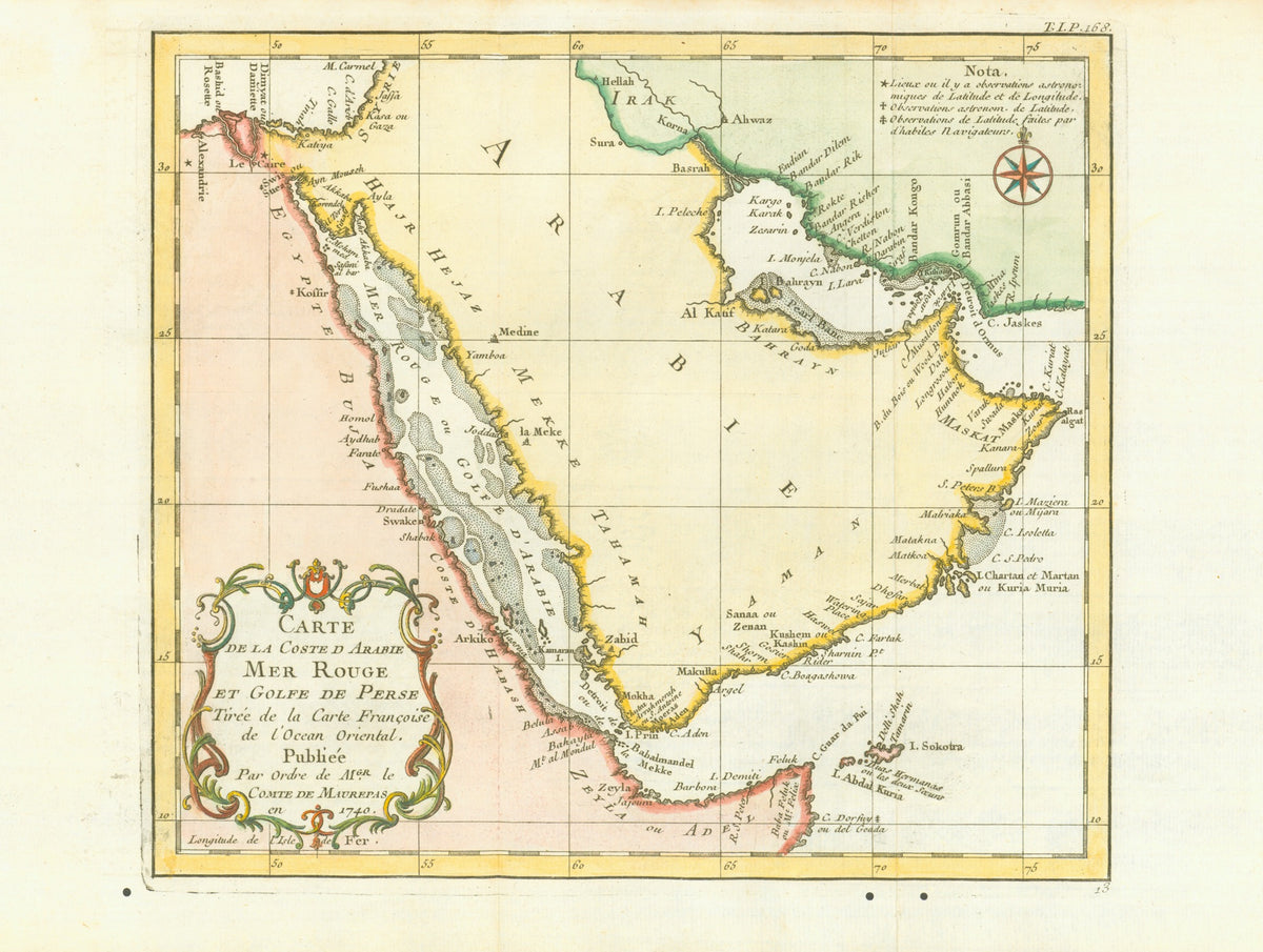 Maps, Middleeast, Carte de la Coste d Arabie Mer Rouge et Golfe de Per ...