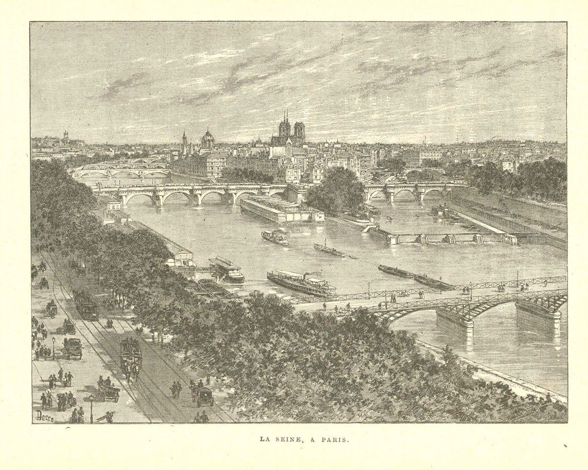 City Views, France, Paris, Seine – Philographikon Antique Maps and Prints