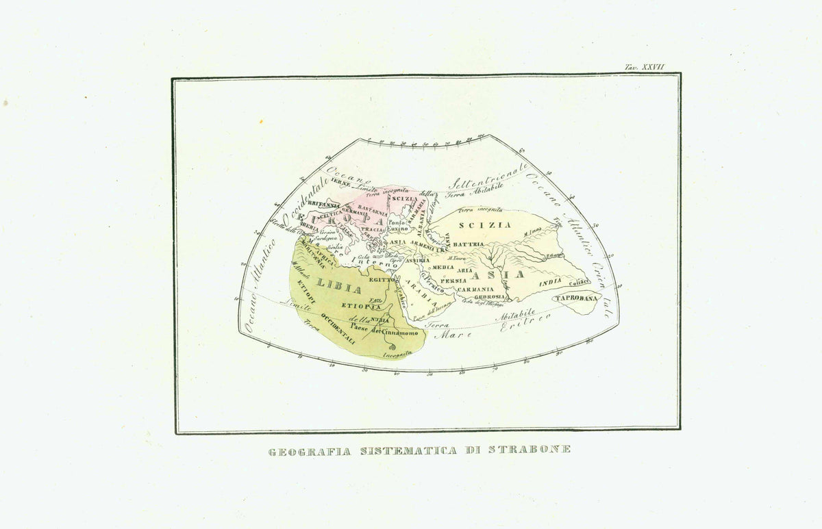 Maps, World, Strabon, Strabo, Geographica, Francesco Constantino Marmo ...